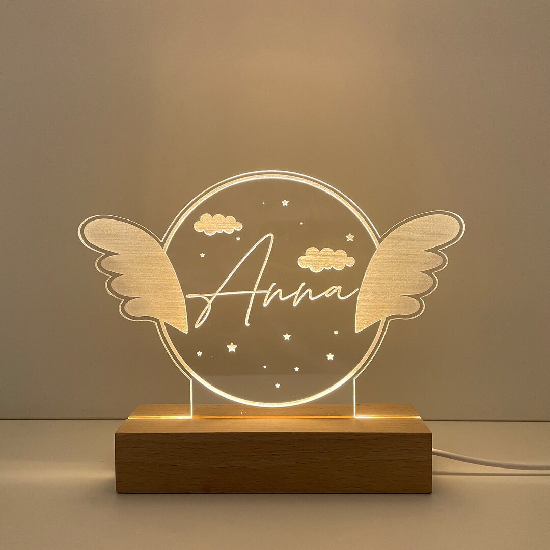 Angel Wings Night Light Baby Gift for Newborns, Nursery Room, Baby ...
