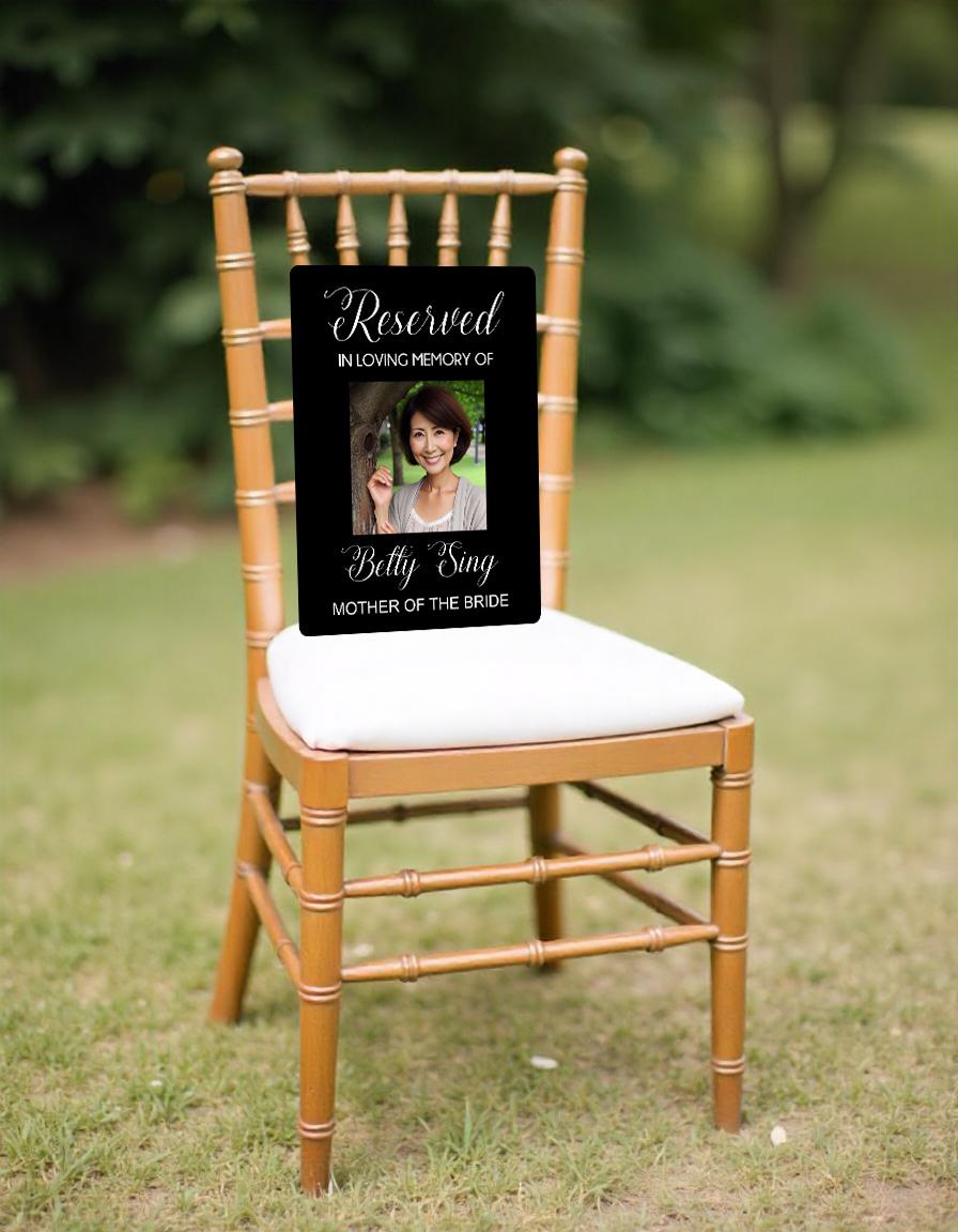 Reserved Memorial Wedding Sign, Personalized Memorial Black Acrylic ...