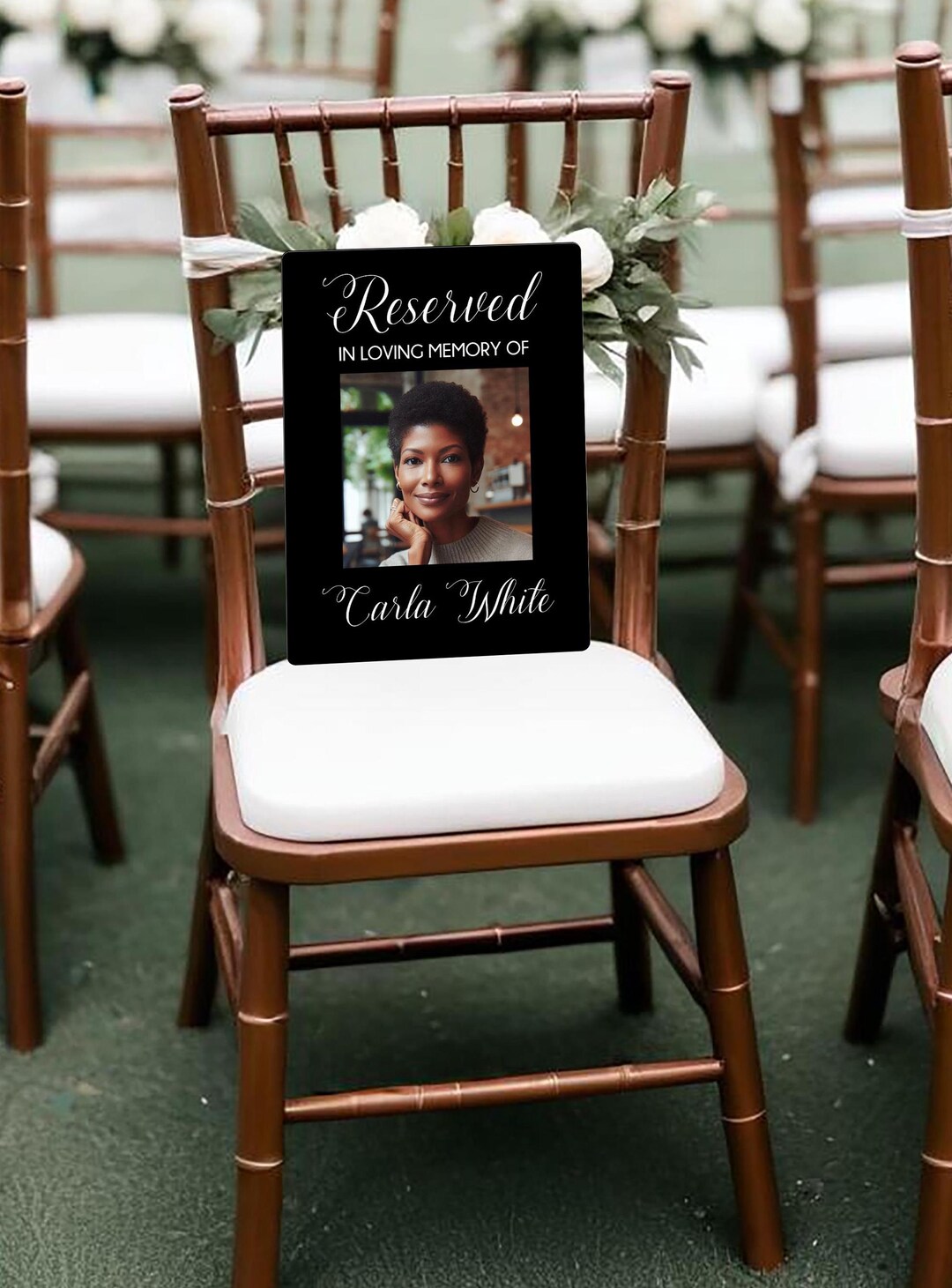 Reserved Memorial Wedding Sign, Personalized Memorial Black Acrylic ...