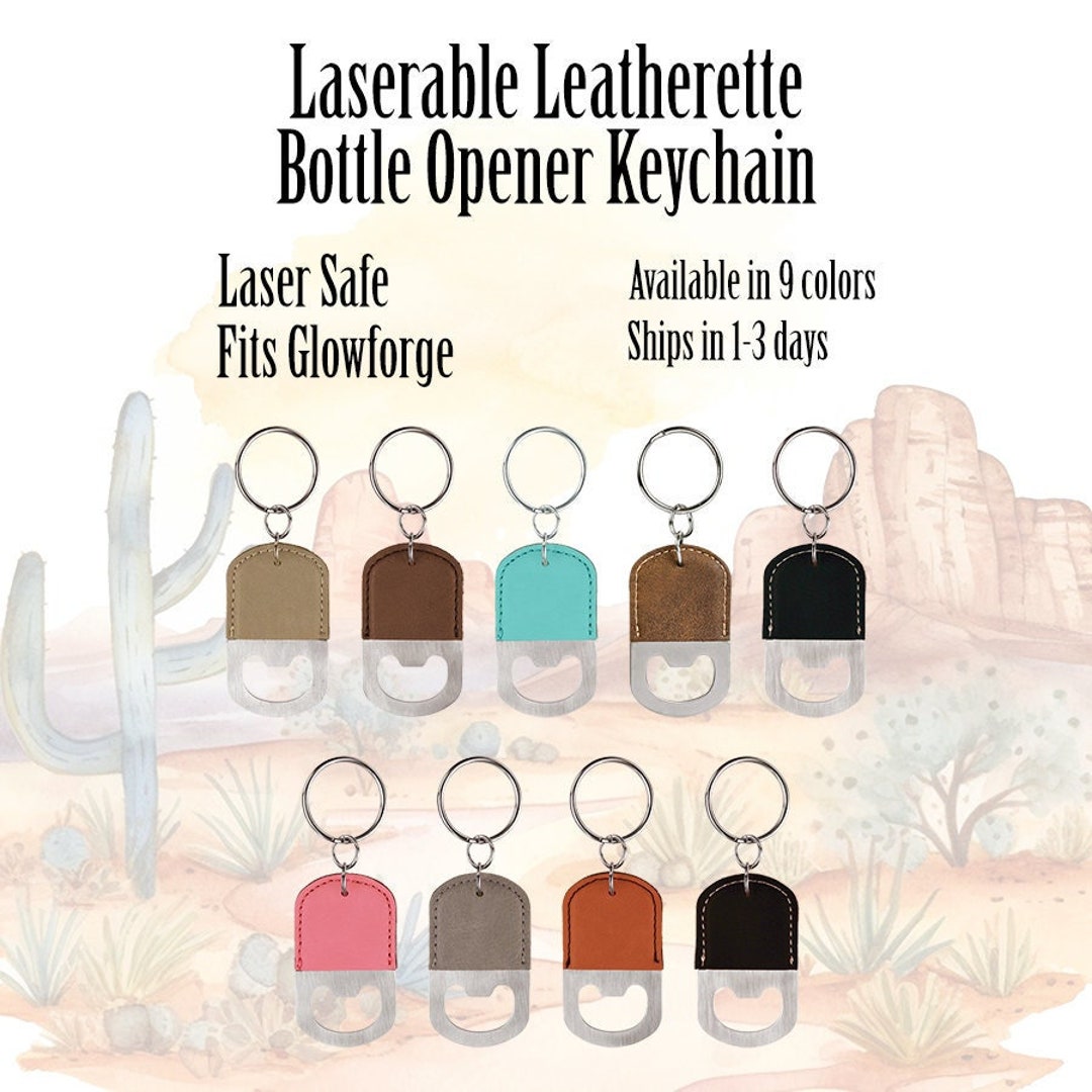 Blank Oval Laserable Leatherette Bottle Opener Keychain, Glowforge ...