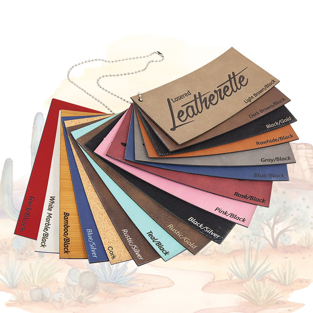 Blank Laserable Leatherette Sheet Stock With Heat Activated Adhesive, 12 X 9 Sheet, Glowforge ...