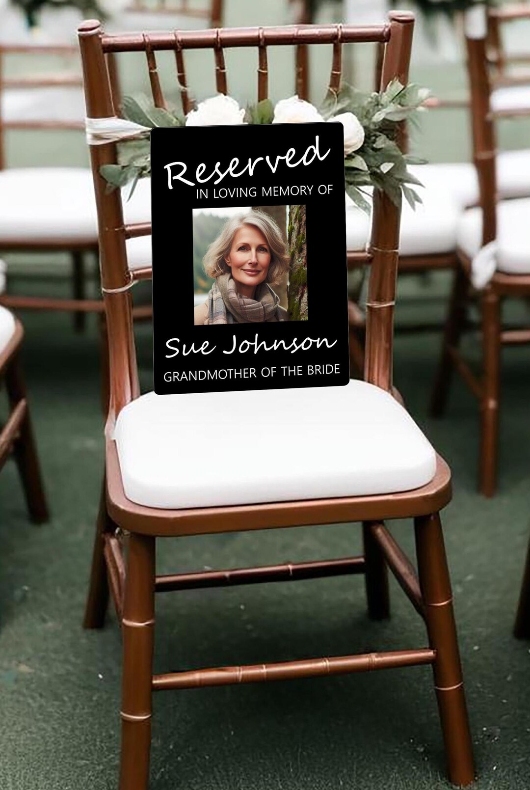 In Loving Memory Wedding Decor, Reserved Memorial Black Acrylic Wedding ...