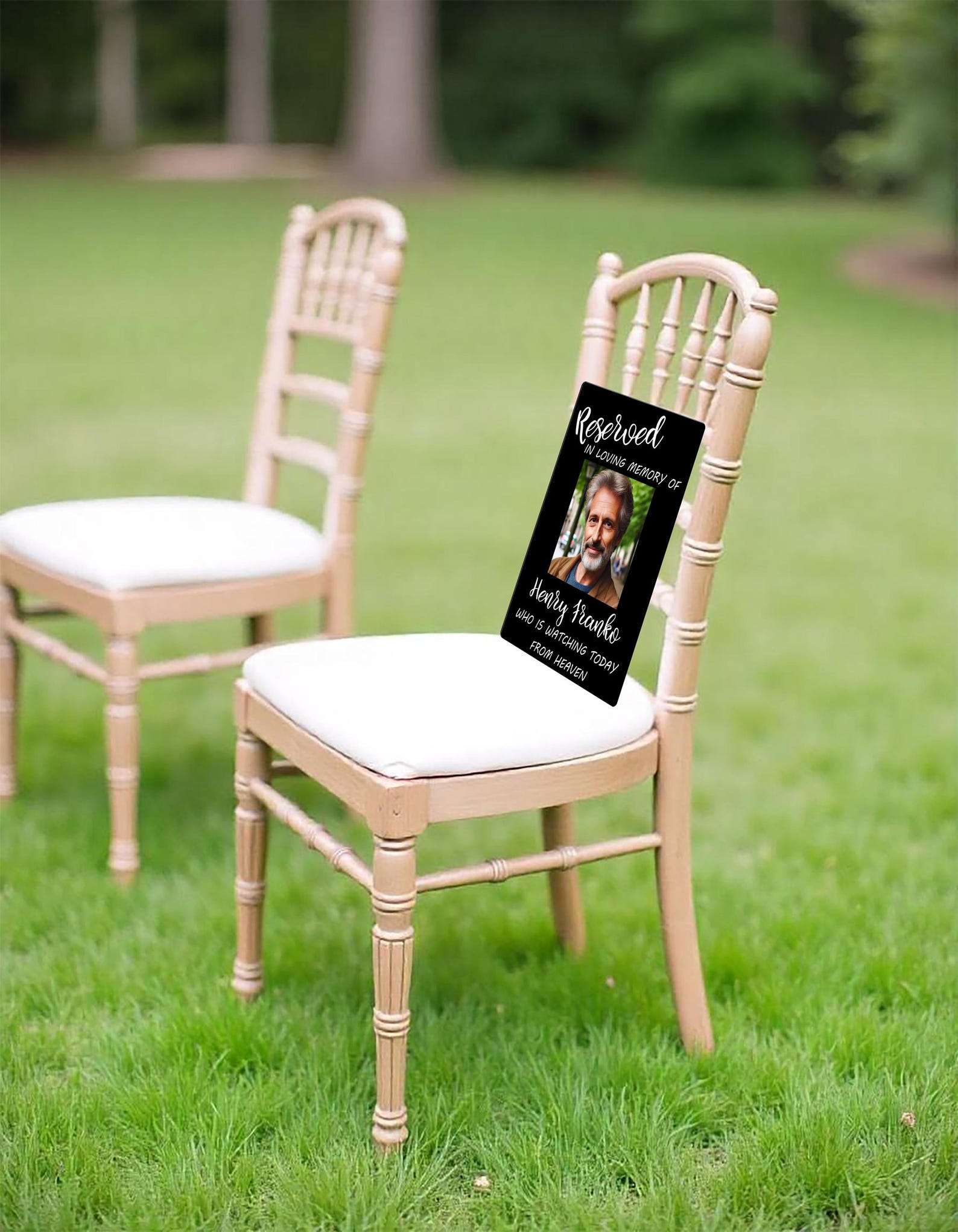 Reserved Memorial Wedding Sign, Personalized Memorial Black Acrylic ...