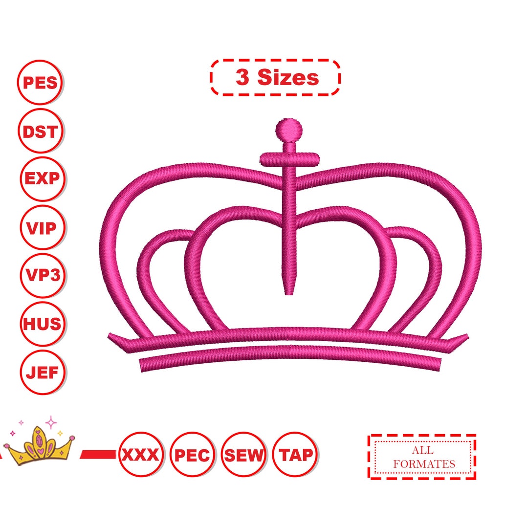 Crown Embroidery Design, Crown Embroidery Machine, Embroidery Crow ...