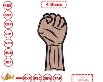 Hand Fist Embroidery Design Hand Fist Rasta Colorshand Fist - Etsy