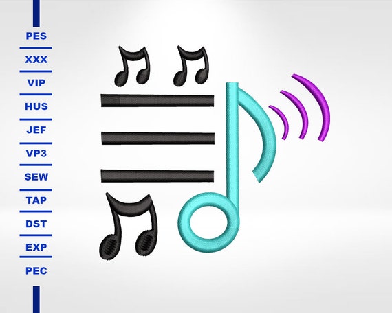 Music Notes Embroidery Notes Machine Embroidery Designs | Etsy