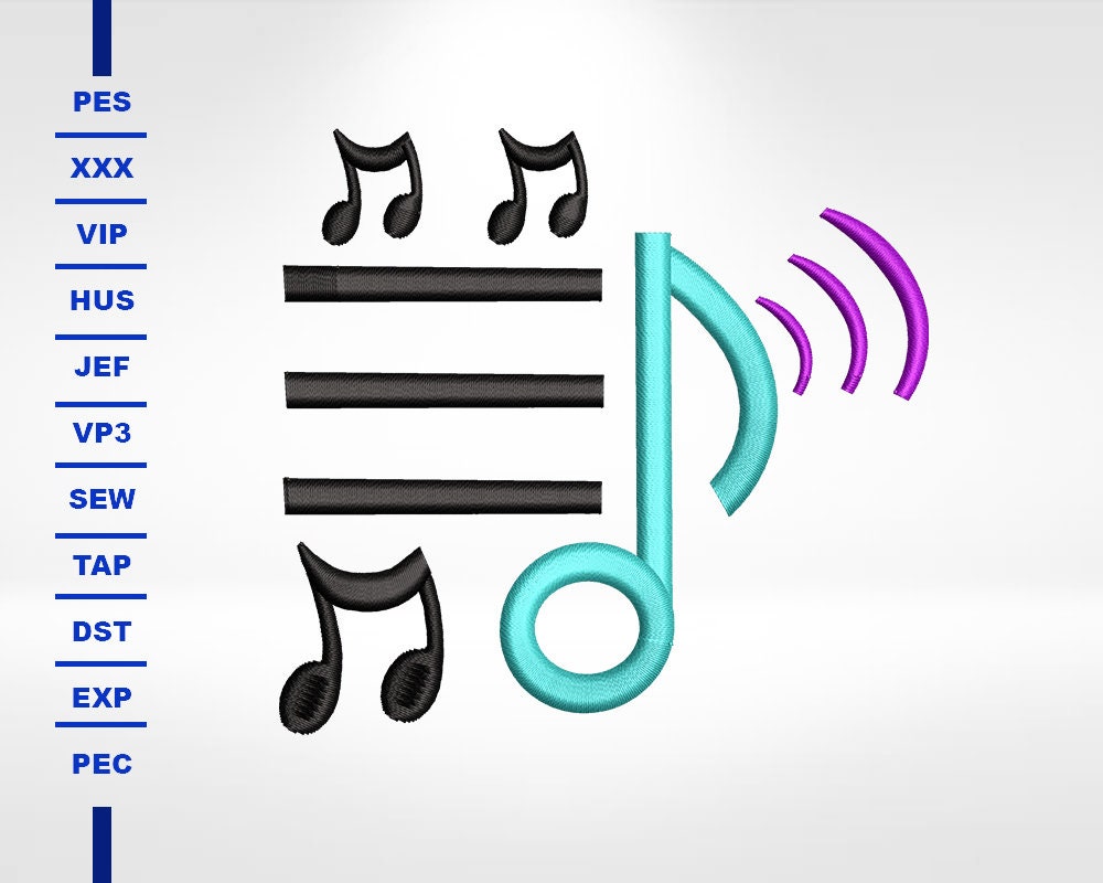 Music Notes Embroidery Notes Machine Embroidery Designs | Etsy