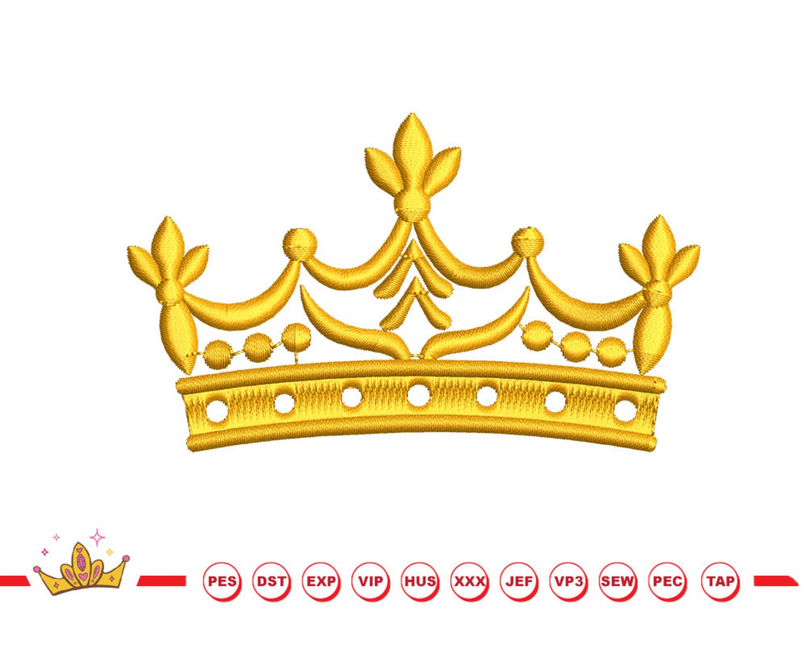 Crown Embroidery Design King Crown Embroidery Pattern - Etsy