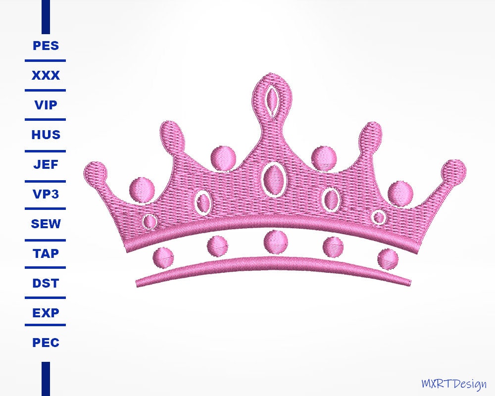 Crown Embroidery Design Crown Embroidery Pattern 5 Sizes - Etsy