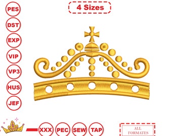 Princess Crown Embroidery Designcrown Embroidery - Etsy
