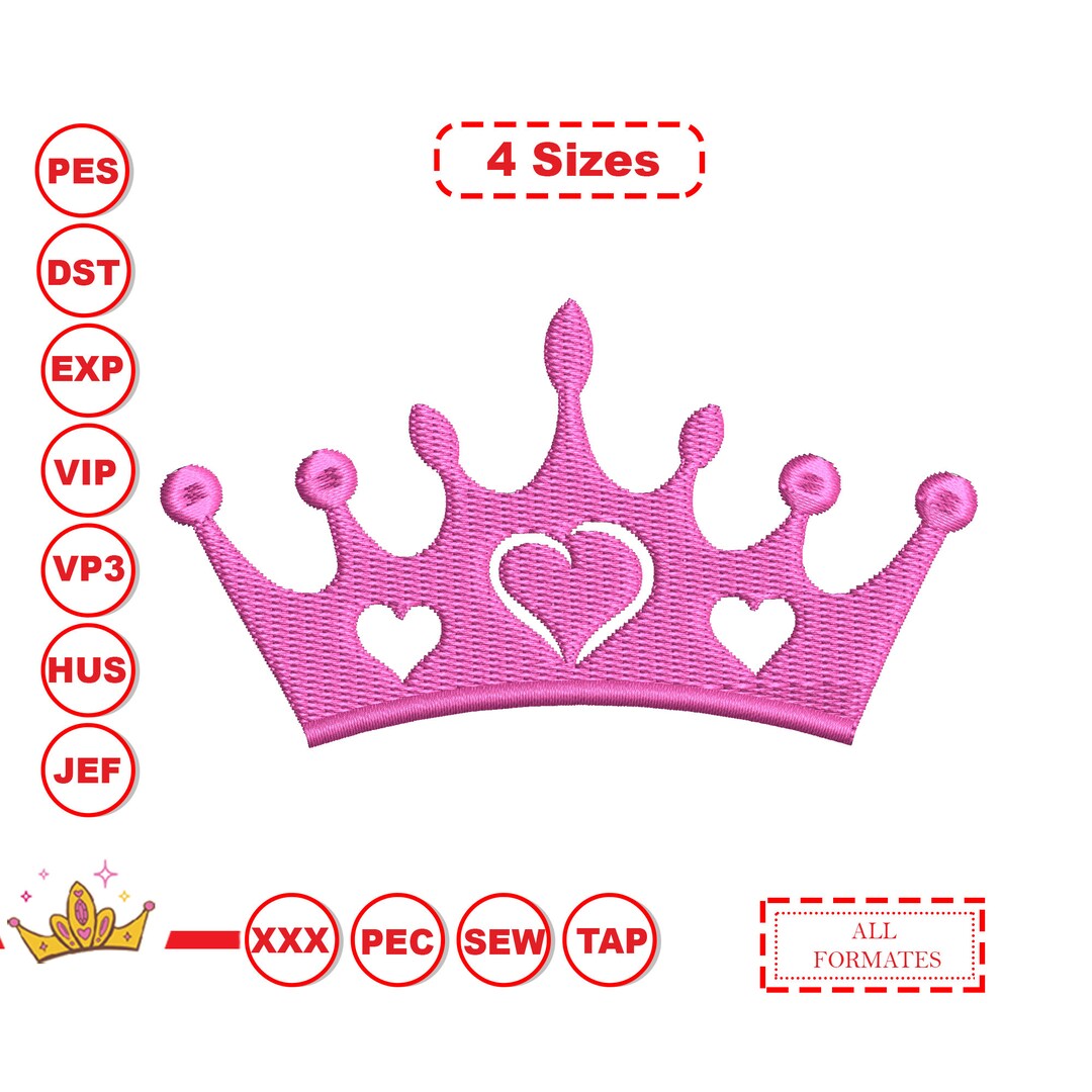 Crown Embroidery Design, Crown Embroidery Machine, Embroidery Crow ...
