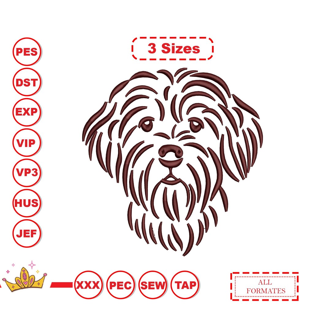 Maltese Dog Embroidery Design, Dog Outline Embroidery, Embroidery ...