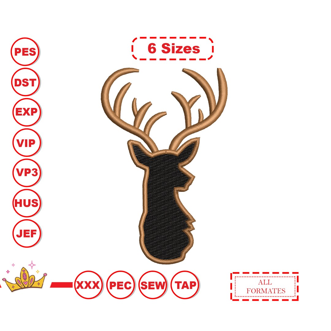 Deer Machine Embroidery Designs, Animals Embroidery Fill Stitch, 6 ...