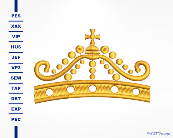 Crown Embroidery Design Crown Embroidery Pattern 4 Sizes - Etsy