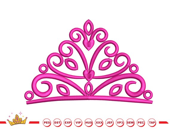 Princess Tiara Embroidery Design Crown Embroidery Design - Etsy