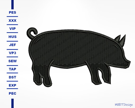 Pig Embroidery Design Pig Animals Embroidery 6 Sizes Instant - Etsy