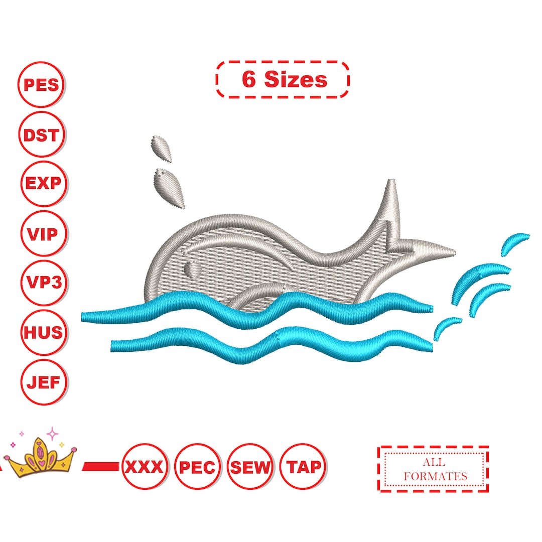 Whale Embroidery Design, Whale Embroidery Designs, Embroidery Whale ...