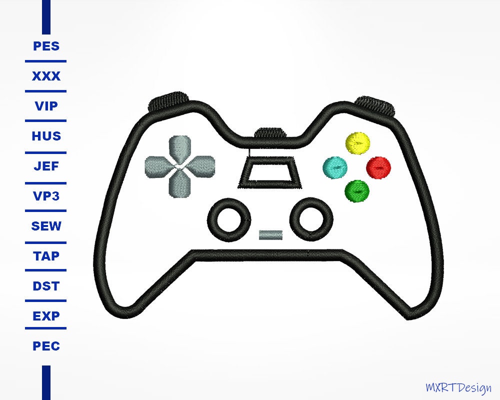 Outline Video Game Controller Embroidery Design Gaming - Etsy