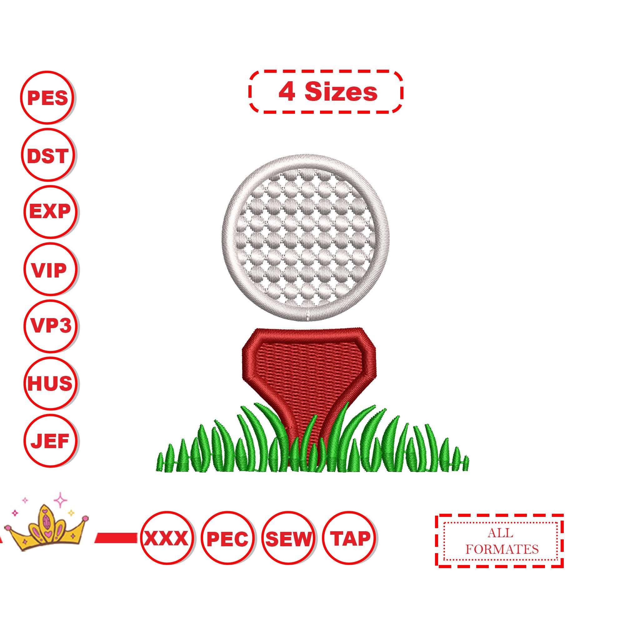 Golf Ball Embroidery Design Golf Ball Silhouette Embroidery - Etsy