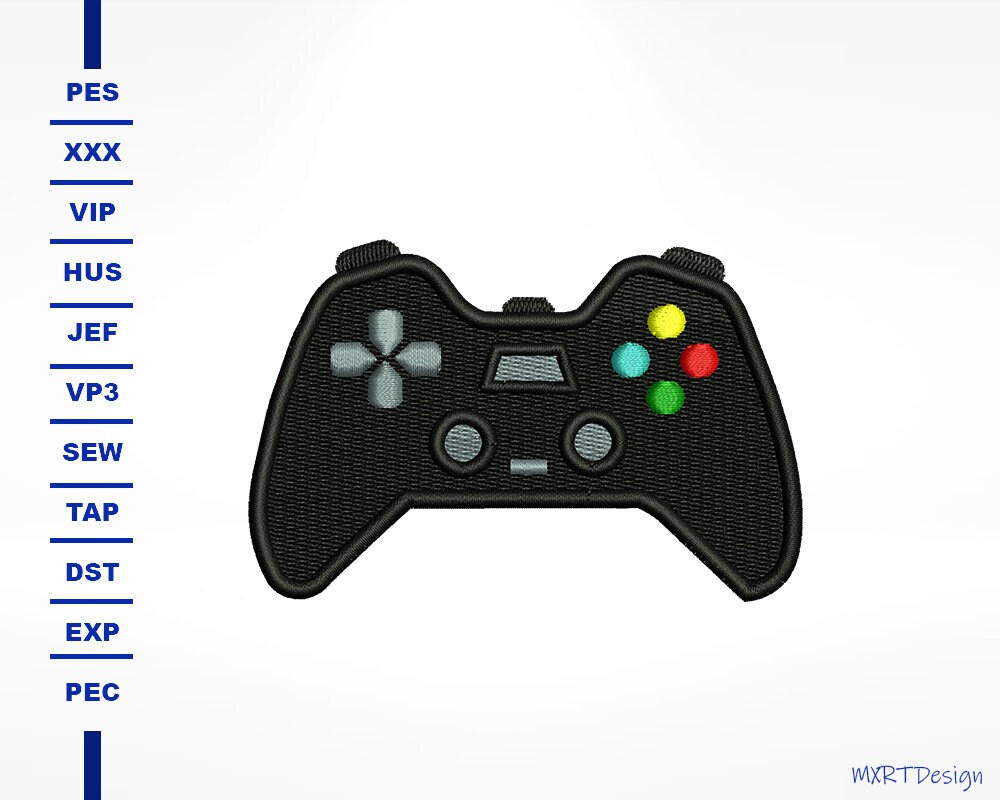 Video Game Controller Embroidery Game Controller Filled - Etsy