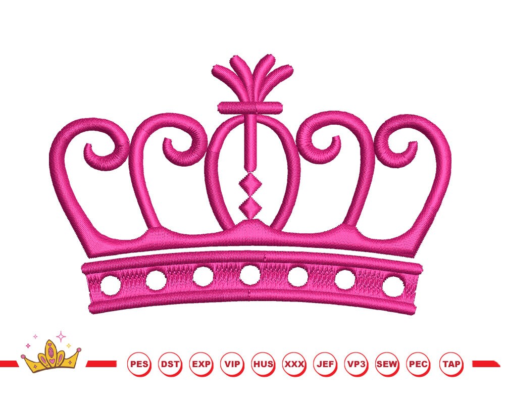 Crown Embroidery Design, Crown Embroidery Machine, Embroidery Crow ...