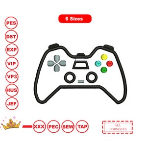 Outline Video Game Controller Embroidery Design, Gaming Machine ...