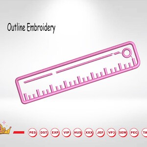 Outline Ruler Embroidery Design, Teachers Rule Embroidery Machine ...