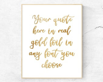 Gold Foil Quote | Etsy
