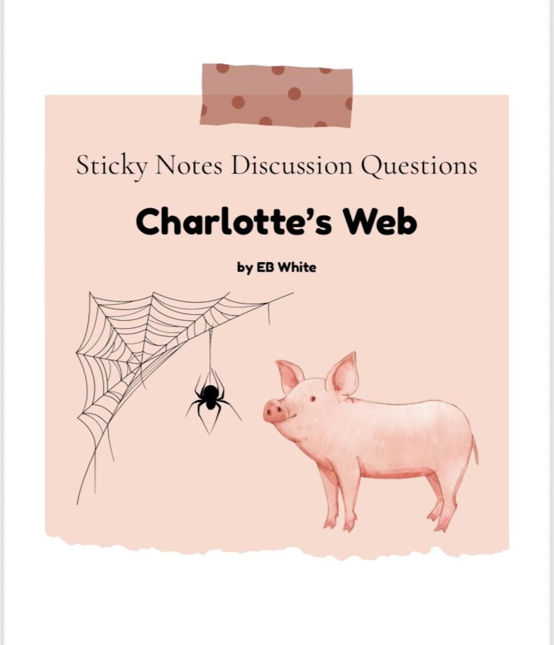 Charlottes Web Sticky Note Discussion Questions, Printable, Digital ...