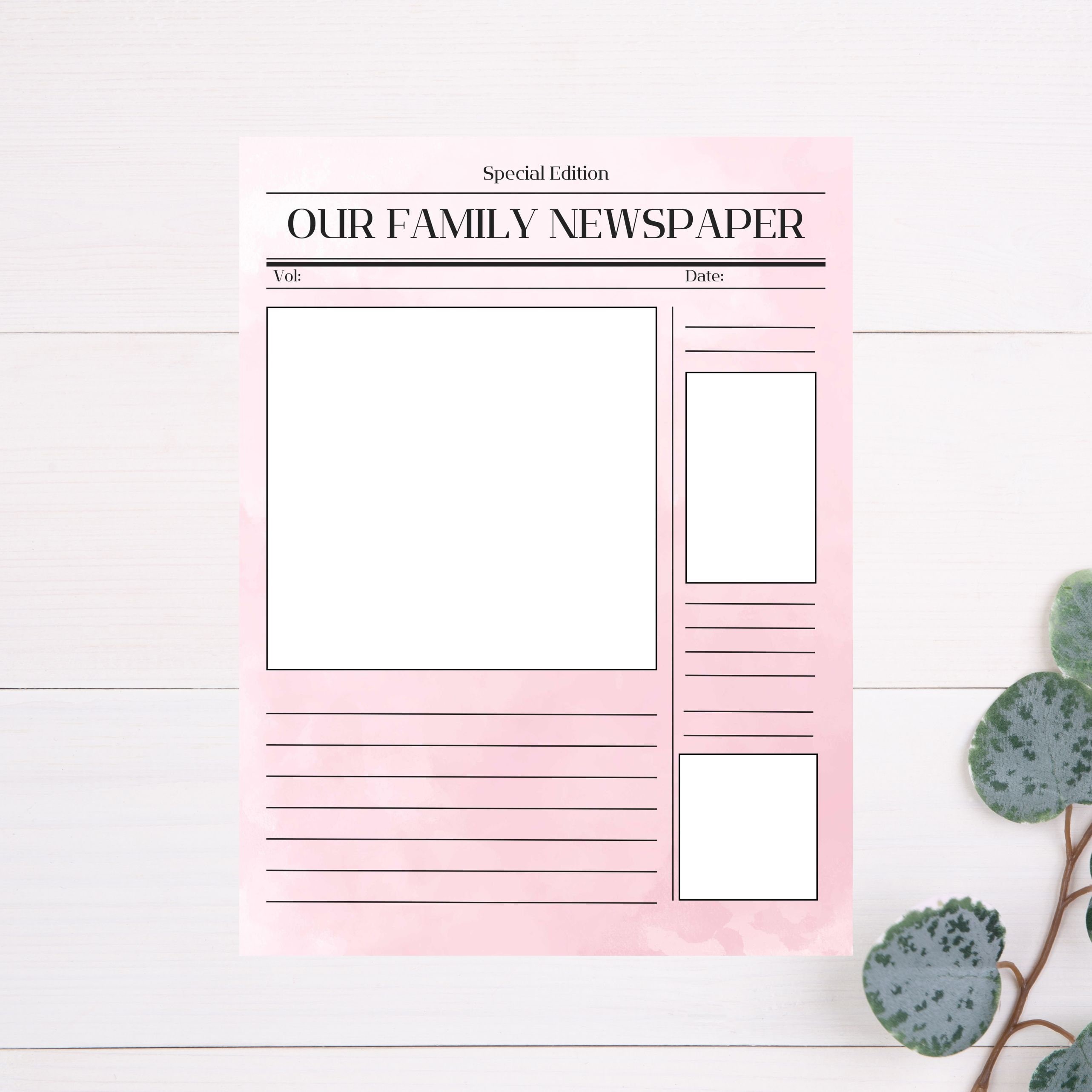Blank Newspaper Layout