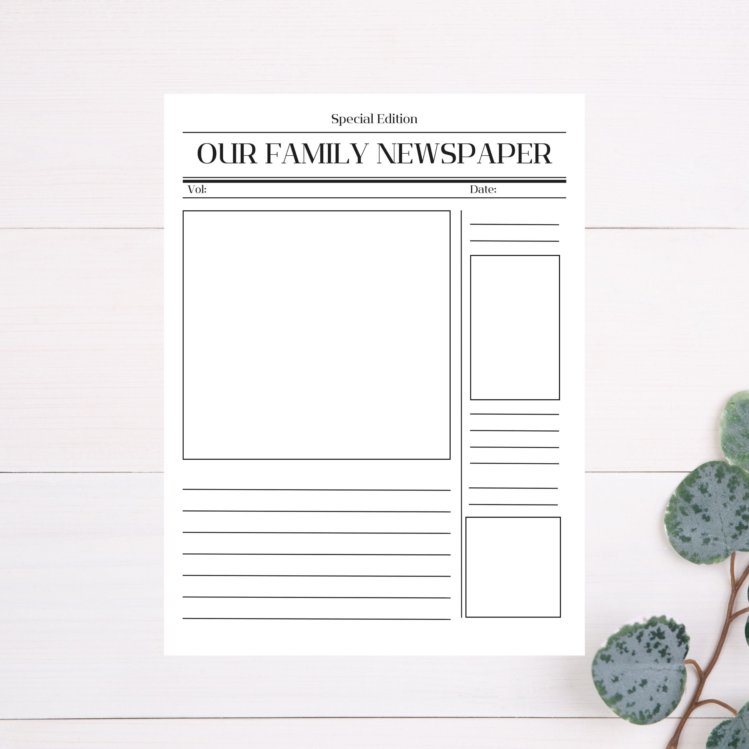 Blank Newspaper Template