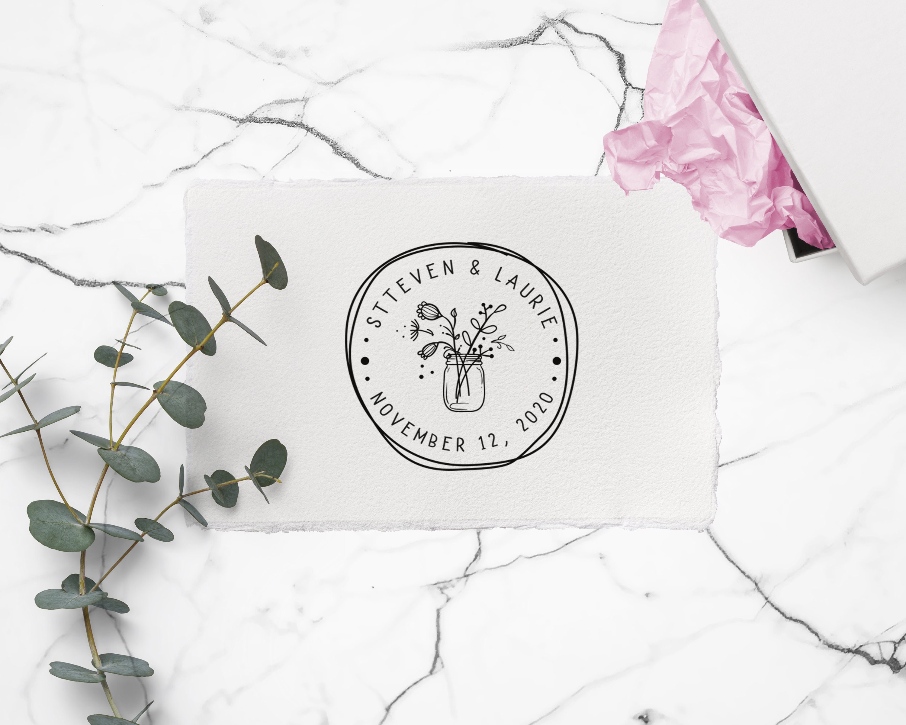 Custom Stamp for Weddings Circular Stamp Diy Wedding Stamp - Etsy