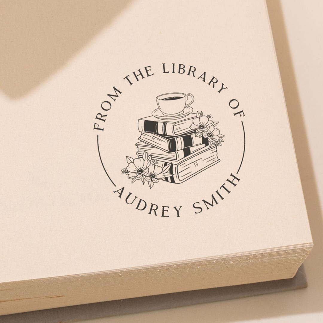 BOOK STAMP | Custom Library Stamp | Embosser Stamp | From the Library ...