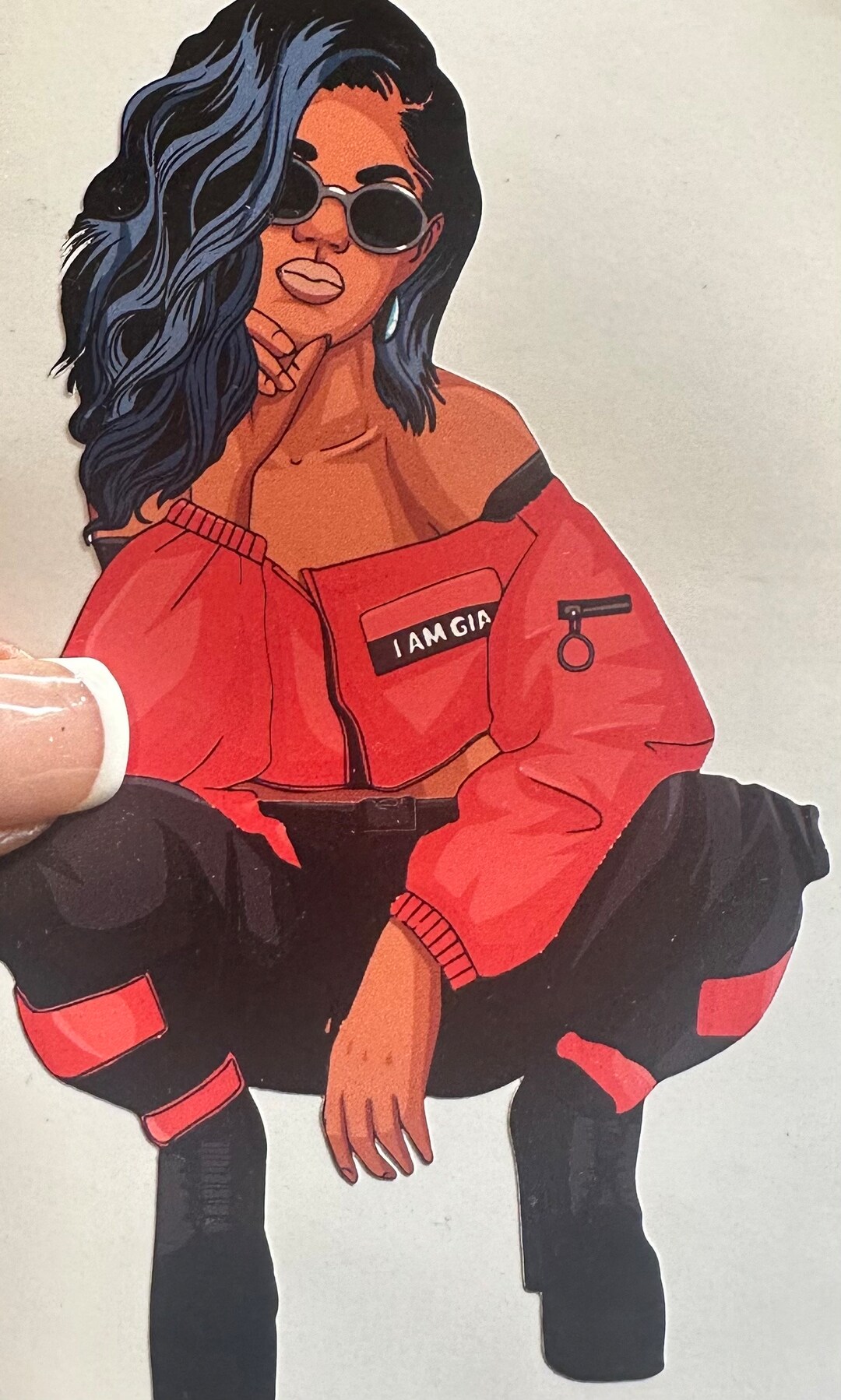 Bougie Diva Squatting Down, Posing - Color Decal Sticker - Etsy