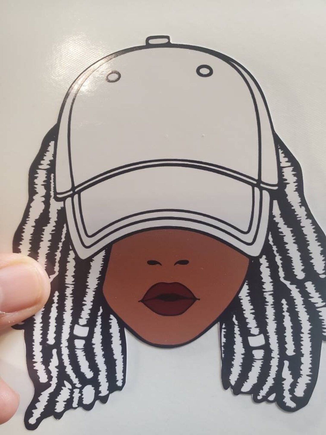 Diva With Hat and Dread Locks Black & Color Decal Sticker ( Medium ...