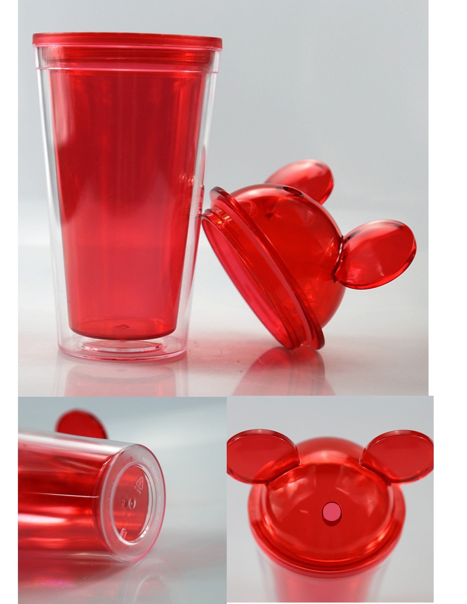 Clear Mouse Ears with Dome Lid Tumbler 16oz | Etsy