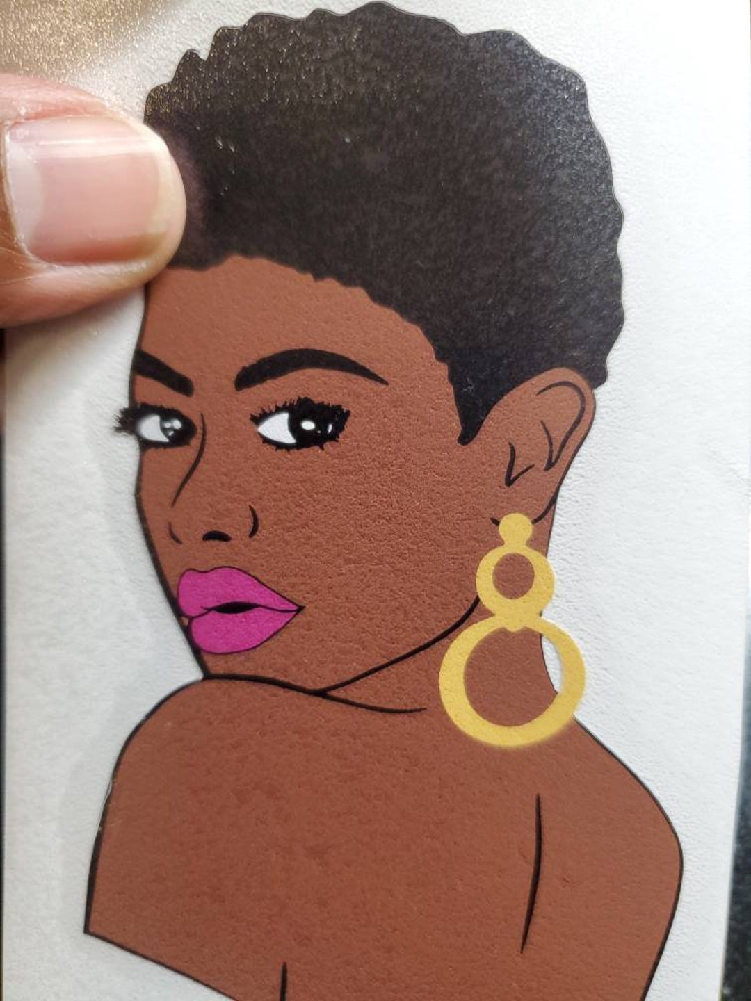Over the Shoulder Diva - Decal Sticker ( Medium Brown Skin ) - Etsy