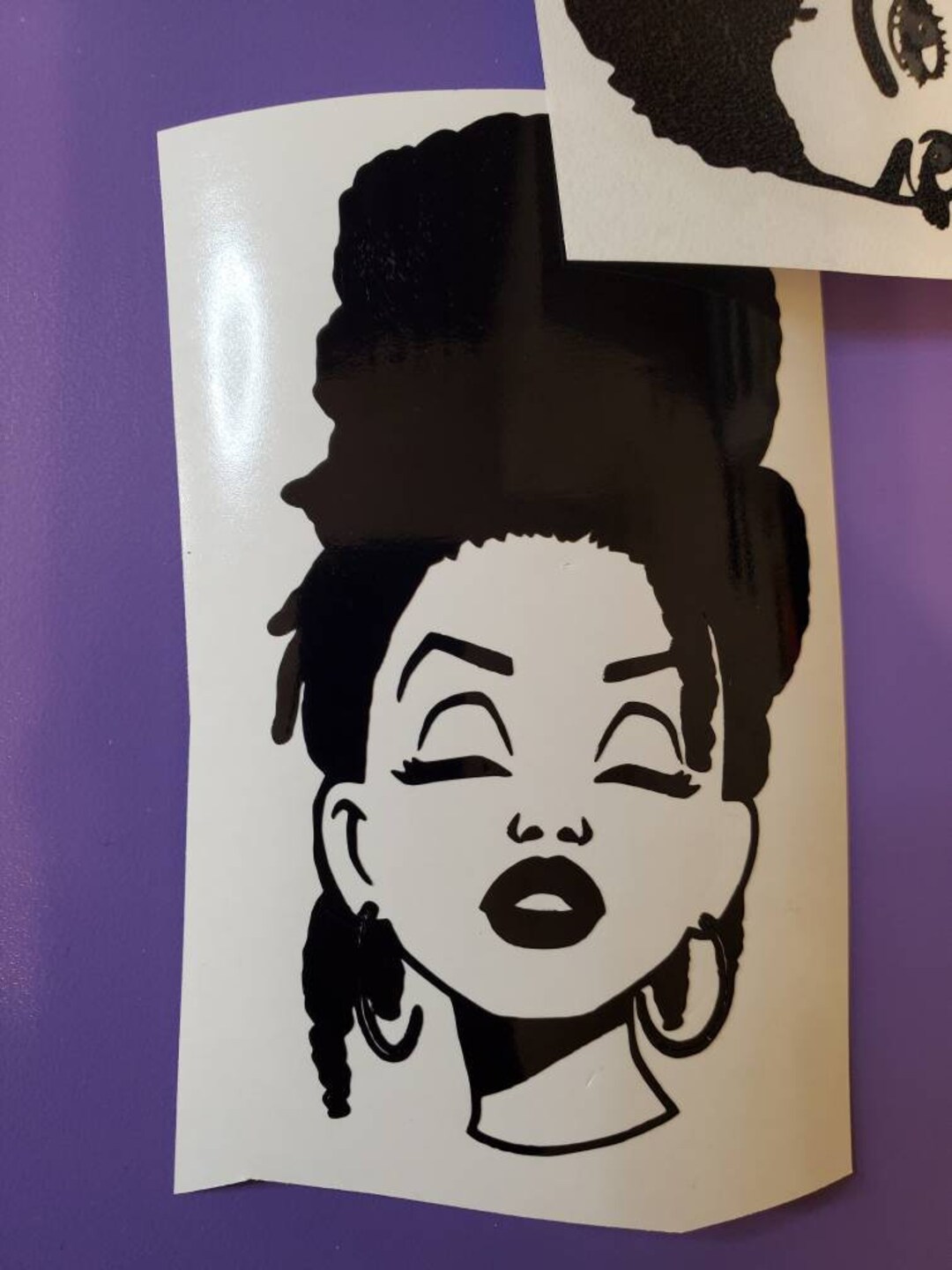 Afro Lady W/dreads and Eyes Closed - Decal Sticker - Etsy