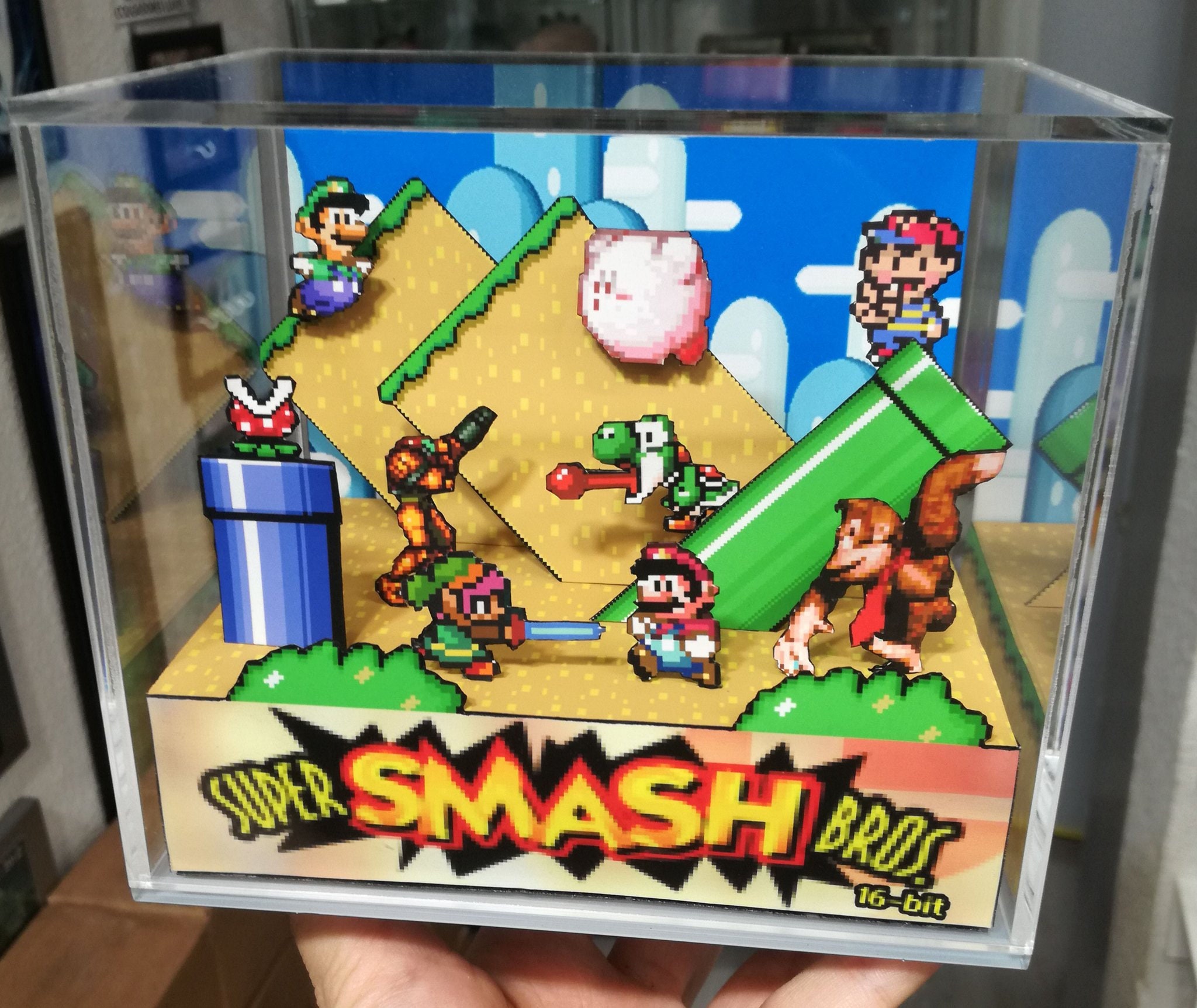 Super Smash Bros SNES Cubic Diorama - Etsy