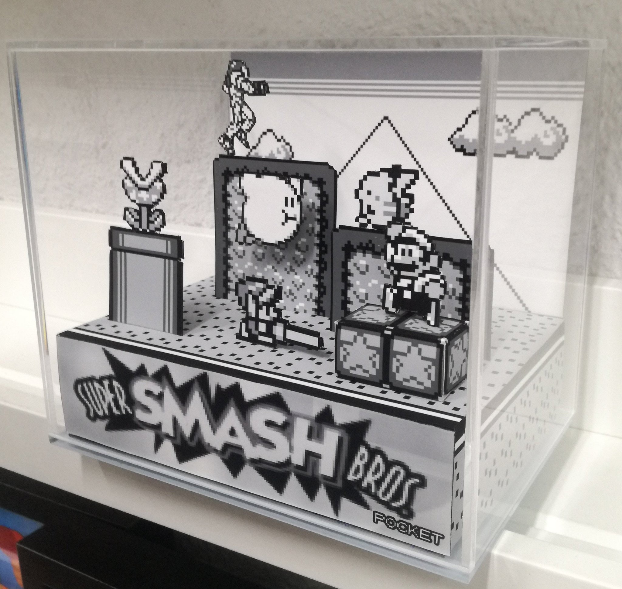 Super Smash Bros Game Boy Cubic Diorama | Etsy