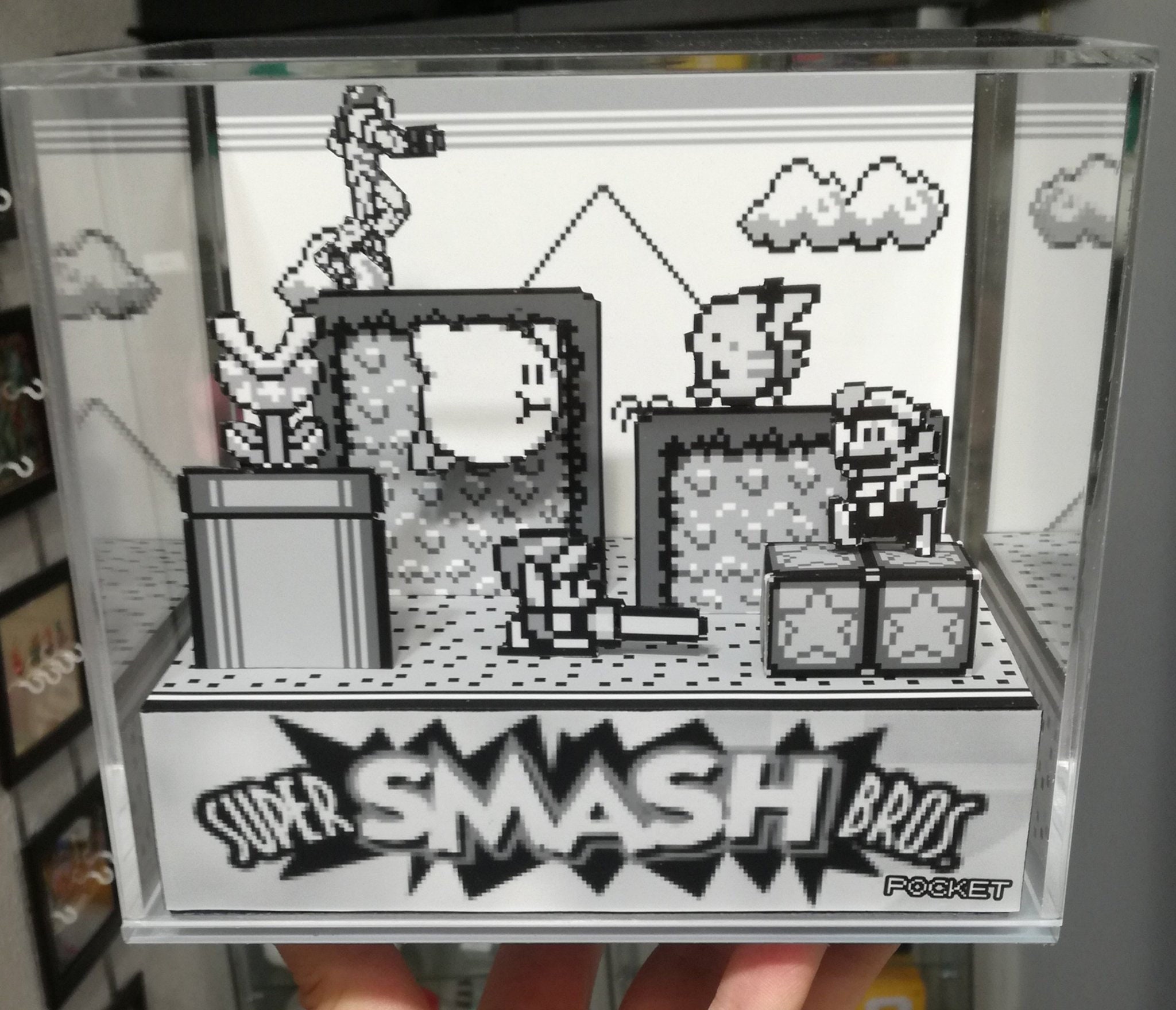 Super Smash Bros Game Boy Cubic Diorama - Etsy