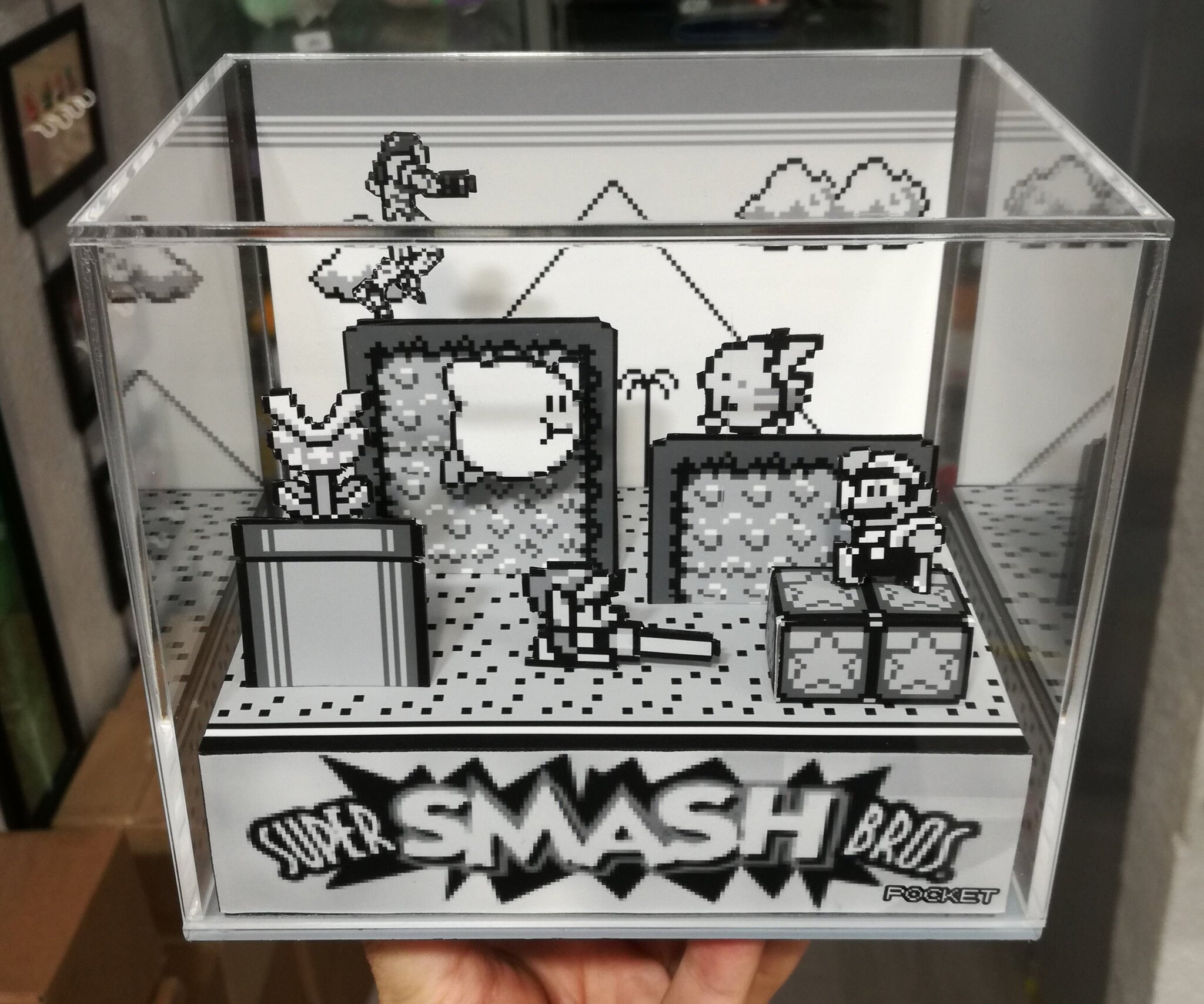 Super Smash Bros Game Boy Cubic Diorama | Etsy