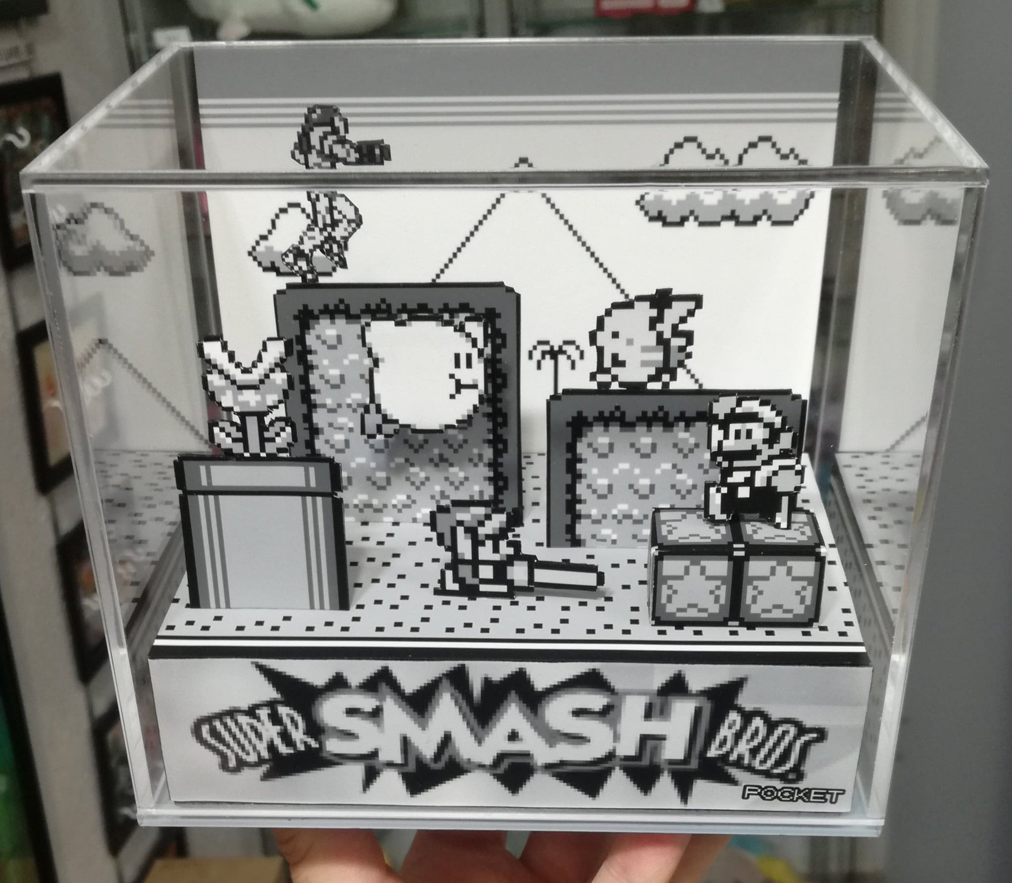 Super Smash Bros Game Boy Cubic Diorama | Etsy