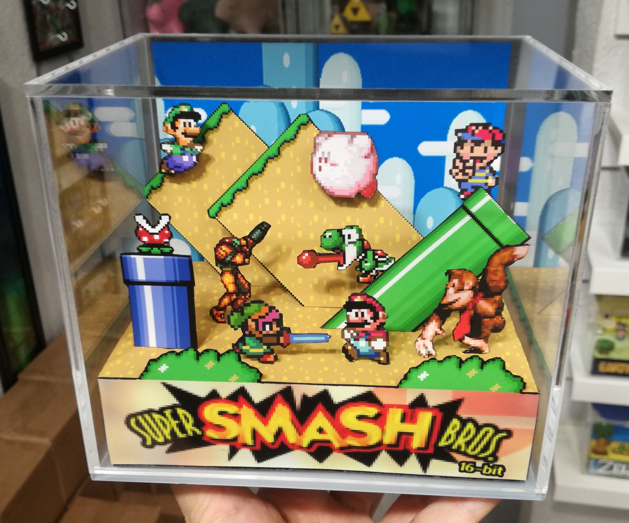 Super Smash Bros SNES Cubic Diorama - Etsy