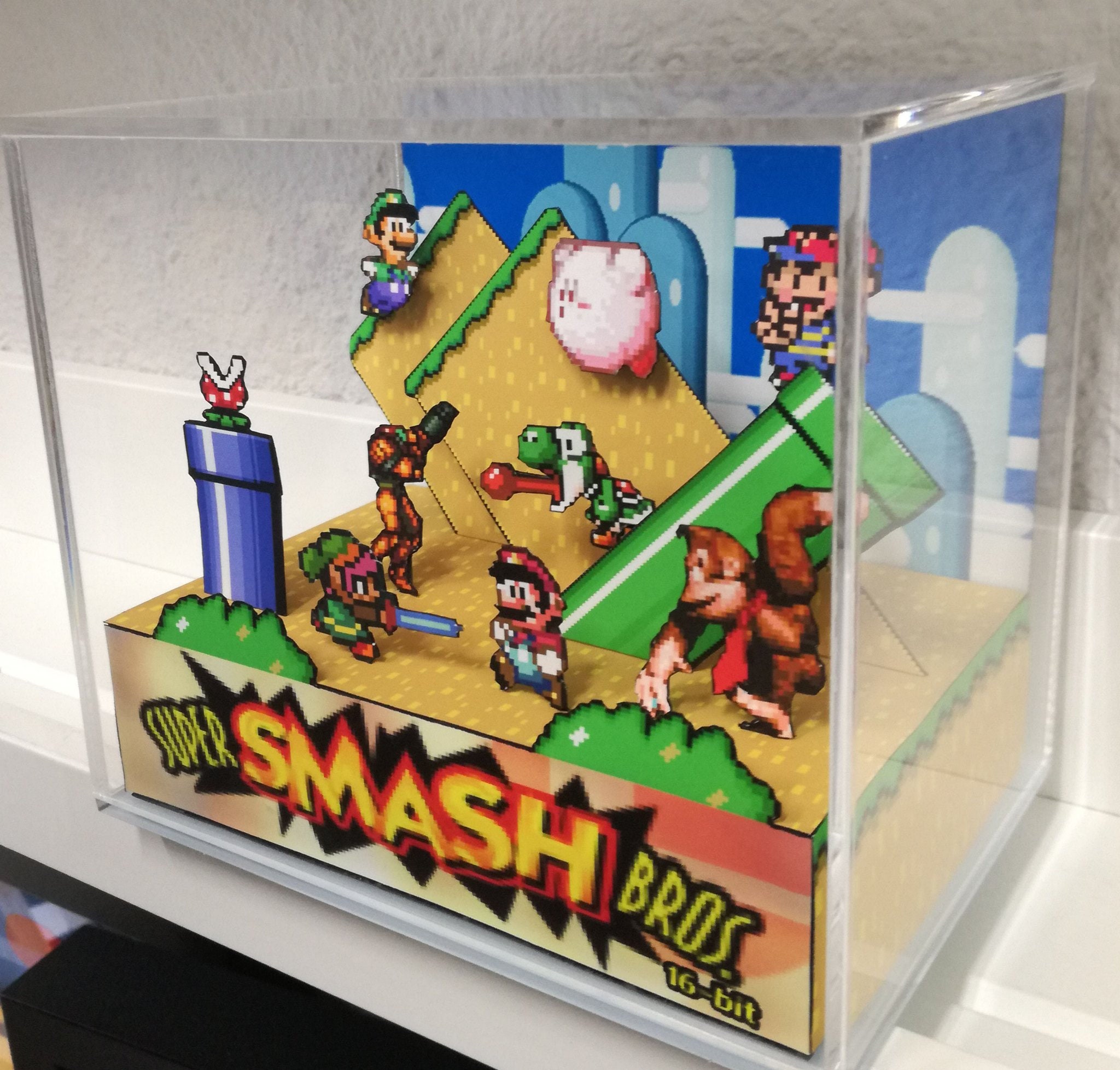 Super Smash Bros SNES Cubic Diorama - Etsy