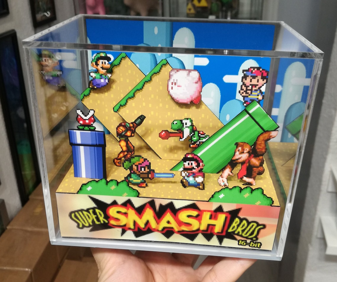 Super Smash Bros SNES Cubic Diorama - Etsy