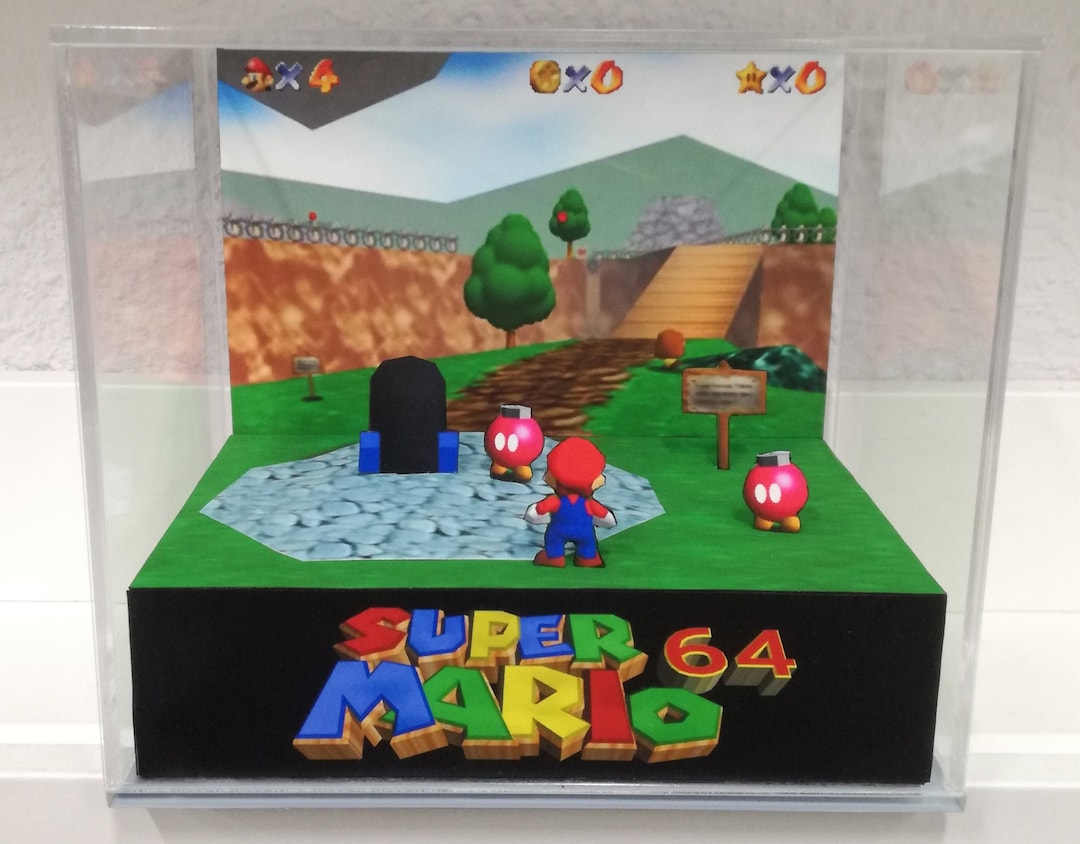 Diorama De Cubo De Super Mario 64 - Etsy