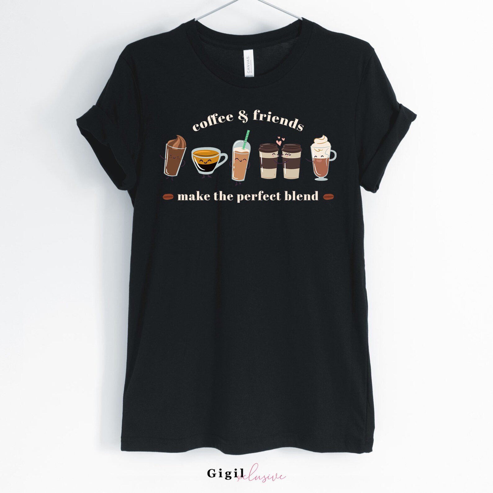 Coffee & Friends Unisex T-shirt, Espresso Latte Caffe Machiato Frappe ...