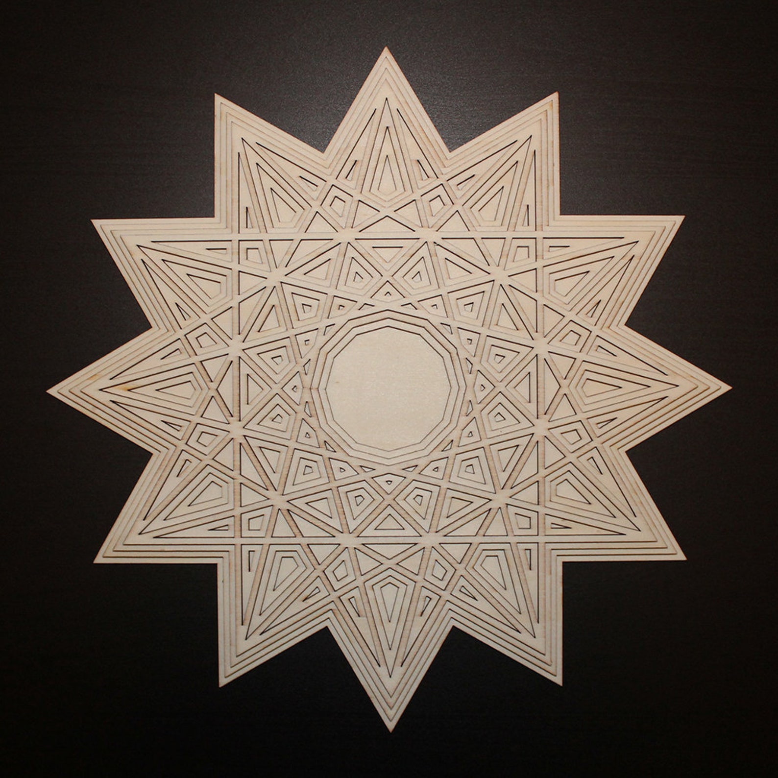 Dodecagram Laser Cut Sacred Geometry Wall Decoration | Etsy