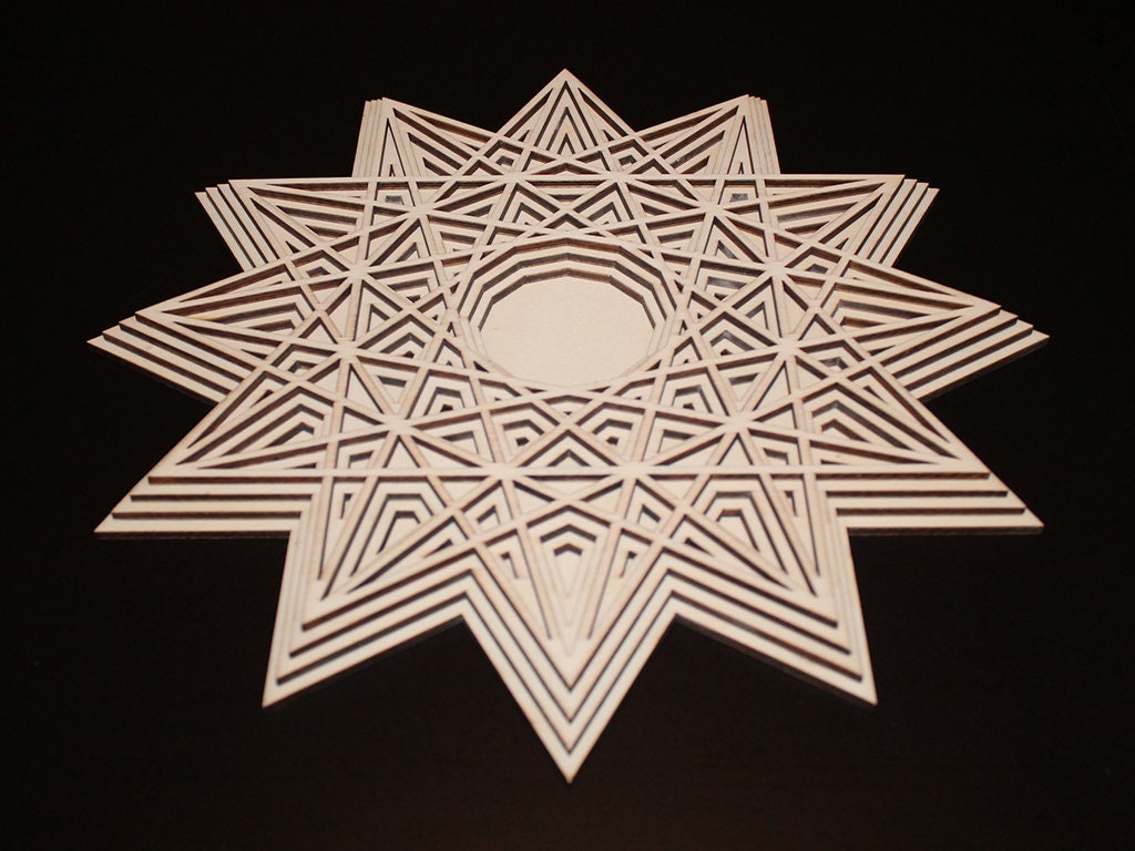 Dodecagram Laser Cut Sacred Geometry Wall Decoration | Etsy